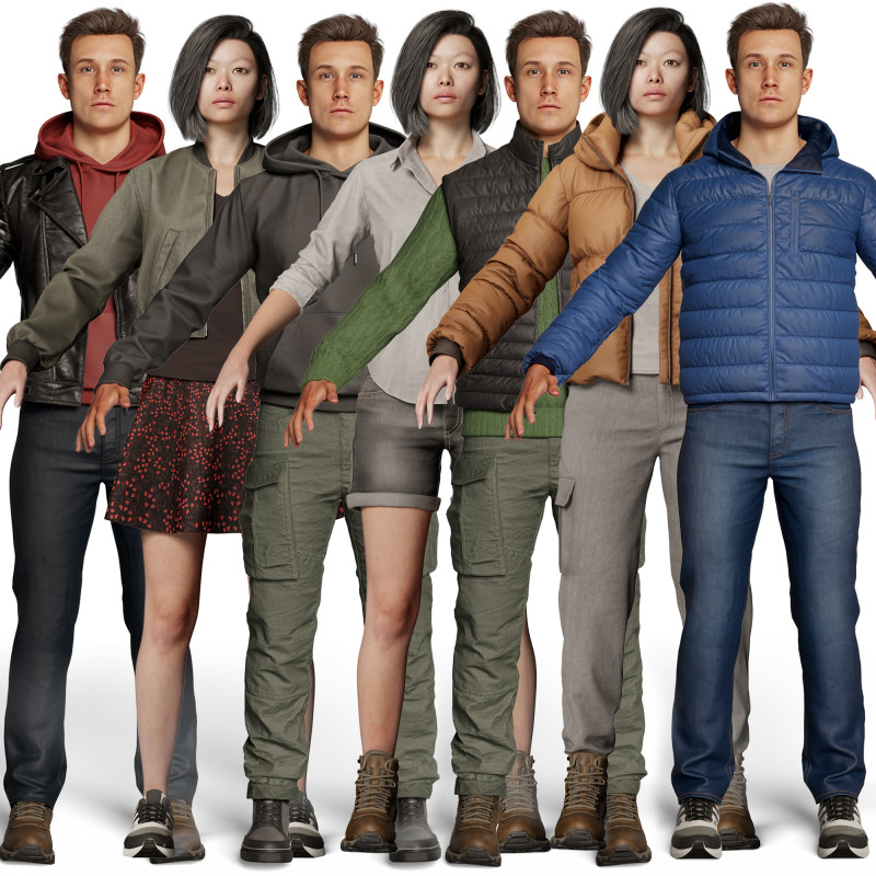 Game ready realtime clothing models for characters.